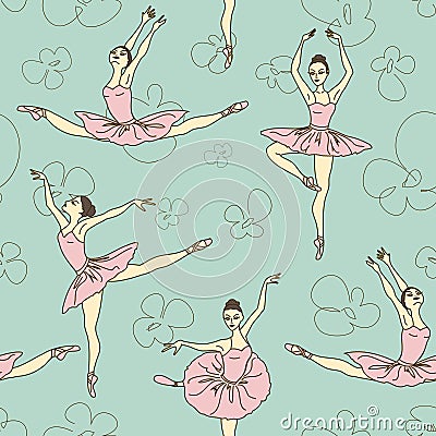 Seamless Pattern Of Ballet Dancers Royalty Free Stock Photography ...