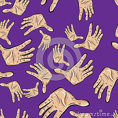 Seamless Pattern Of Hands Vector Illustration | CartoonDealer.com #43588222