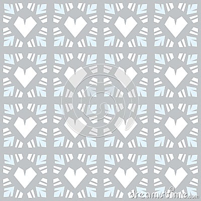 Seamless Pattern Heart Tile And Grid Background Cartoon Vector ...