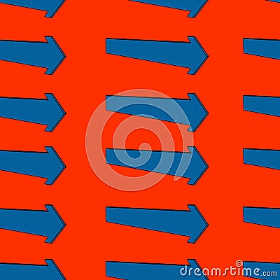 Seamless Pattern Of Horizontally Aligned Arrows Cartoon Vector ...