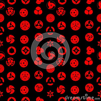 Seamless Pattern With Icon Sharingan. Vector | CartoonDealer.com #254665749