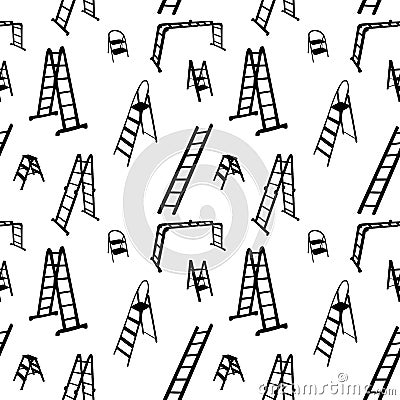 Seamless Pattern Of Ladder Silhouette. Vector | CartoonDealer.com #30234538