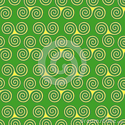 Seamless Pattern With Triple Spiral Shapes Vector Illustration ...