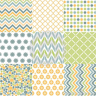 Seamless Patterns With Fabric Texture Cartoon Vector | CartoonDealer ...