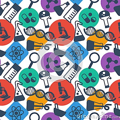 Biology Drawings - Seamless Pattern Background Stock Vector ...