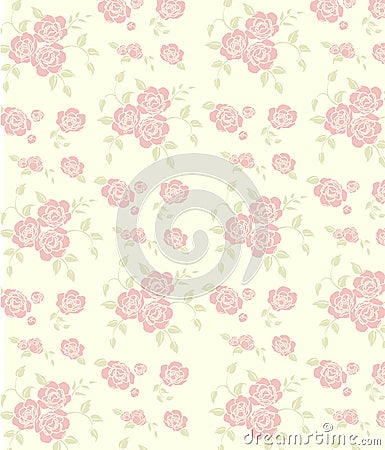 Seamless Pink and White Floral Pattern. Vector Illustration. Stock ...