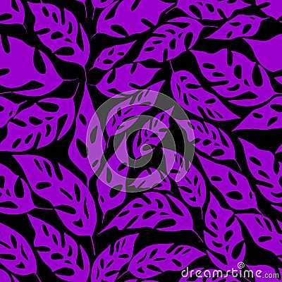Seamless Purplish Black Asymmetric Repeated Leaf Pattern, Texture ...