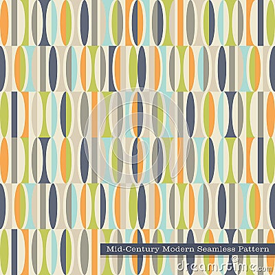 Seamless Retro Pattern In Mid Century Modern Style Cartoon Vector ...