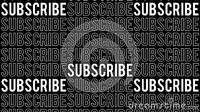 Seamless Subscribe. Scrolling Title Animation on Black Background Stock ...