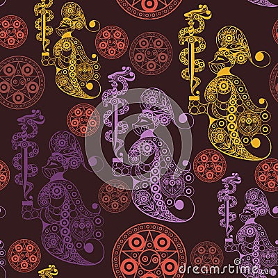 Seamless Texture With Tarot Cards 8 Cartoon Vector | CartoonDealer.com ...