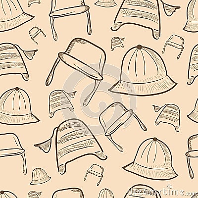 Seamless Texture With Caps Vector Illustration | CartoonDealer.com ...