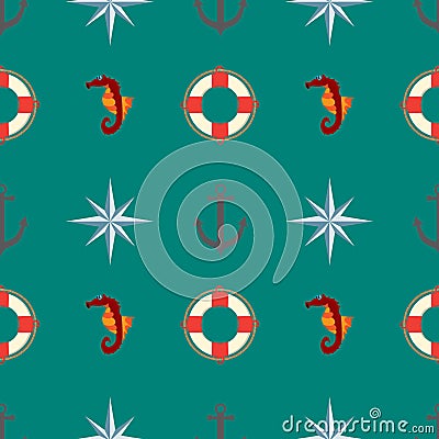Seamless Texture. The Maritime Theme. Vector Illustration ...