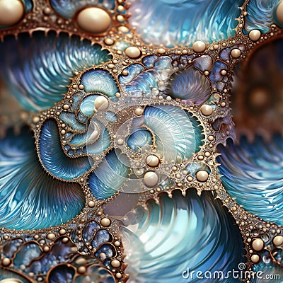 Seamless Texture Of Pearlescent Ocean Ammonite Abstract Fossil Pattern ...