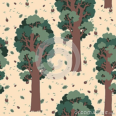 Seamless Texture Redwoods In The Forest Cartoon Vector | CartoonDealer ...