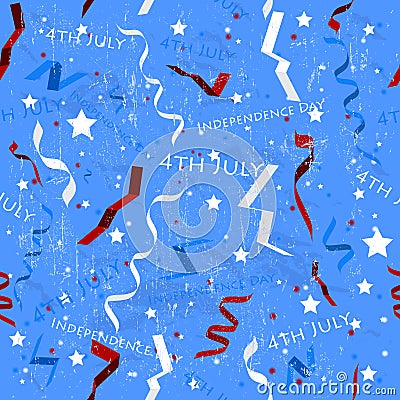 Seamless Textures USA Independence Day Symbols. Cartoon Vector ...