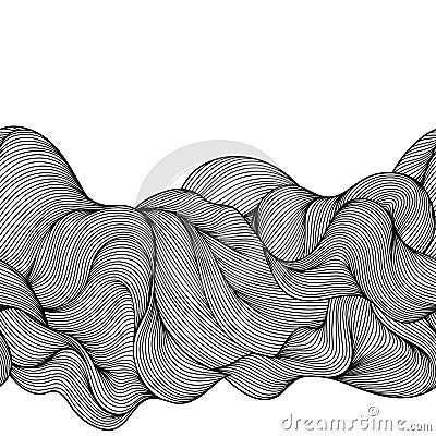 Seamless Wave Hair Line Pattern. Cartoon Vector | CartoonDealer.com ...