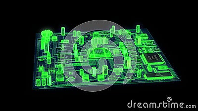 Seamlessly Looping Animation of an Electronic Board Stock Video - Video ...