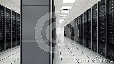 Seamlessly Looping Animation Of Rack Servers In Data Center Stock Video ...