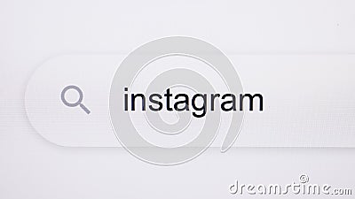 Searching for Instagram in Search Bar Screen View. Searching the World ...