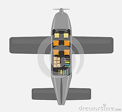Seat Map Of Small Passenger Propeller Aircraft Vector Illustration ...