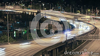 Seattle I-5 Traffic Time Lapse Night Stock Footage - Video of freeway ...