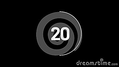 40 Sec Black and White Transparent Circle Countdown Timer Stock Video ...