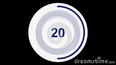40 Sec Blue Circle Countdown Timer Transparent Stock Video - Video of ...