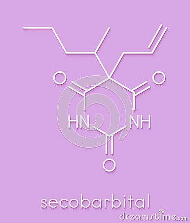 Secobarbital Barbiturate Sedative, Chemical Structure. Skeletal Formula ...
