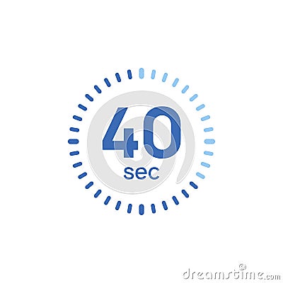 40 Second Timer Clock. 40 Sec Stopwatch Icon Countdown Time Digital ...