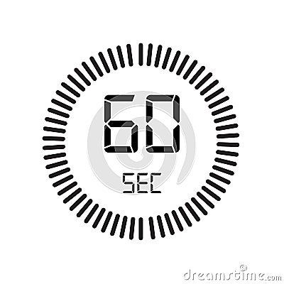 The 60 Seconds Icon, Digital Timer. Clock And Watch, Timer, Countdown ...