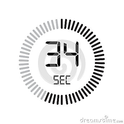 The 34 Seconds Icon, Digital Timer. Clock And Watch, Timer, Countdown ...