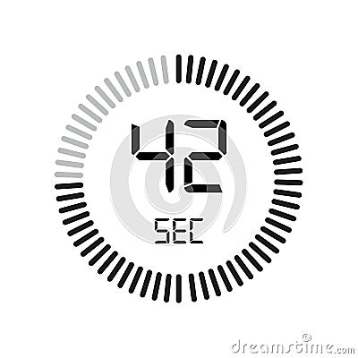The 42 Seconds Icon, Digital Timer. Clock And Watch, Timer, Countdown ...