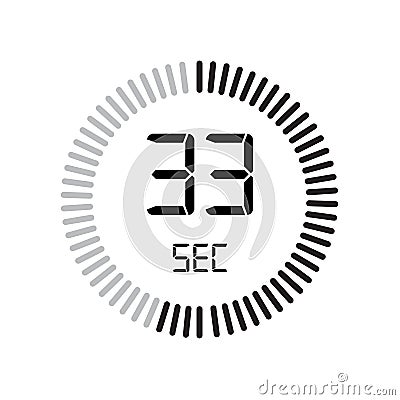 The 33 Seconds Icon, Digital Timer. Clock And Watch, Timer, Countdown ...