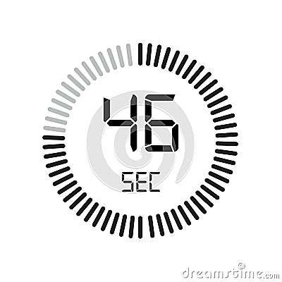 The 46 Seconds Icon, Digital Timer. Clock And Watch, Timer, Countdown ...