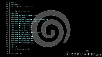 Encrypted Fast Long Scrolling Programming Security Hacking Code Data Flow Stream on Black White ...
