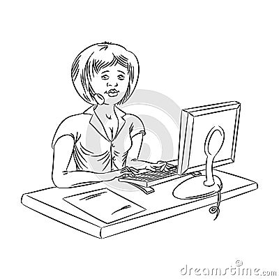 Receptionist Coloring Page Coloring Pages