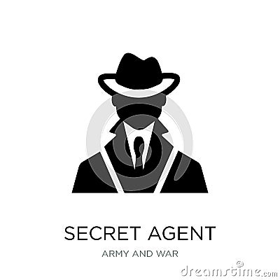 Secret Agent Icon In Trendy Design Style. Secret Agent Icon Isolated On ...