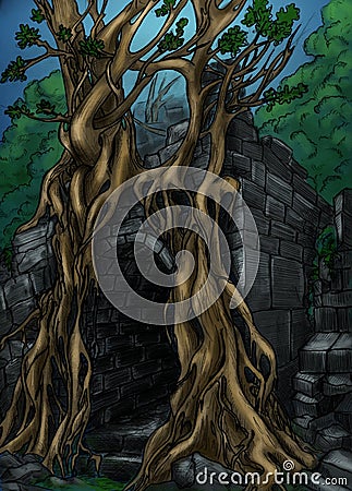 Secret Passage - Pencil Sketch Royalty-Free Stock Image | CartoonDealer ...