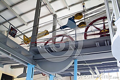 Section View Of Gears Of Cable Car Drive Winch Mechanism Pulling Metal ...