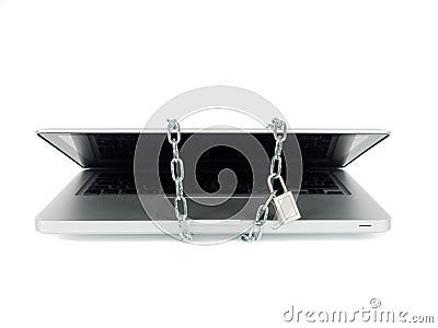Secured Laptop With Chain And Lock Stock Photography | CartoonDealer ...