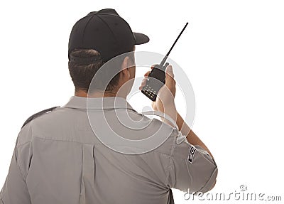 Security Guard Talking Stock Photo - Image: 25589600