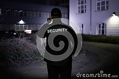 Security Guard Walking Building Perimeter Stock Photography ...