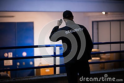 Security Guard Walking Building Perimeter Royalty-Free Stock Photo ...