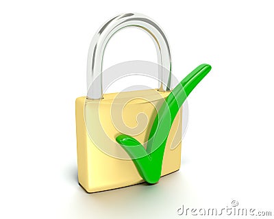 Security Lock And Check-mark Concept Royalty Free Stock Photo - Image ...