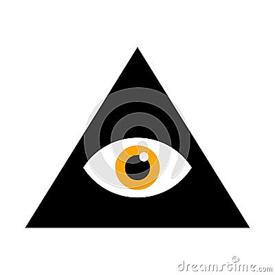 Seeing Eye. All Seeing Eye Inside Triangle Pyramid. Vector Illustration ...