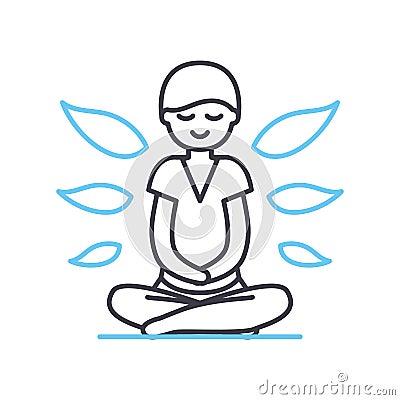 Self Actualization Line Icon, Outline Symbol, Vector Illustration ...