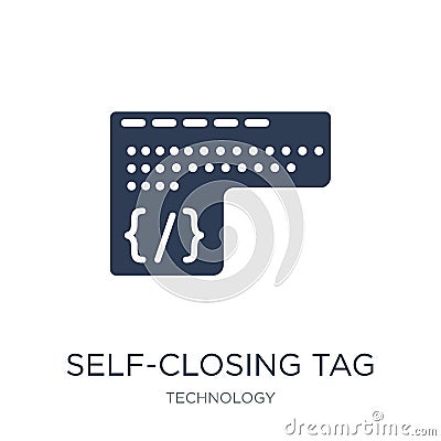 Self-closing Tag Icon. Trendy Flat Vector Self-closing Tag Icon ...