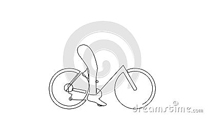 Self Drawing Animation of Continuous Line Draw of a Bicycle Rider ...