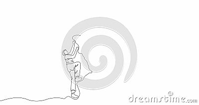 Self Drawing Line Animation Man Climbs the Mountain Challenge ...