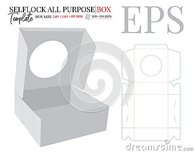 Self Locking Box Template, Vector With Die Cut, Laser Cut Layers ...